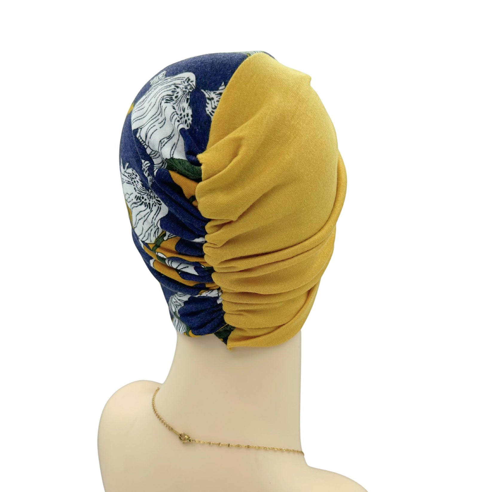 Two-Tone Pattern Chemo Cap-Pearla Chemo Merch-Cancer head covering
