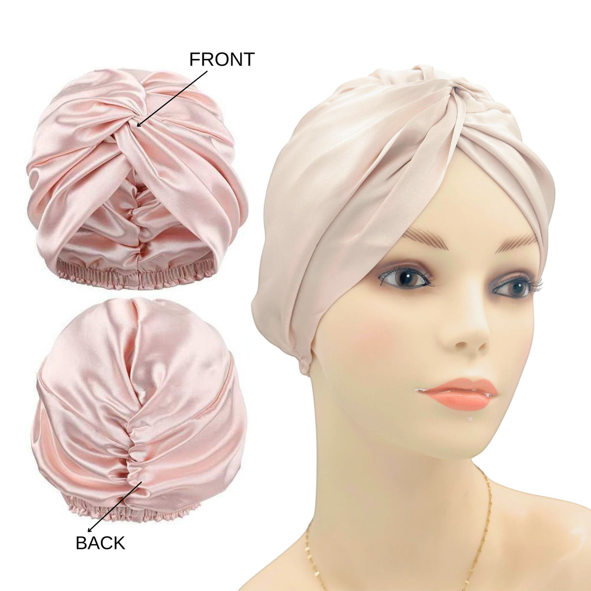 Mulberry Silk Double Layer Sleep Turban-PearlaChemoMerch-Sleep Cap ...