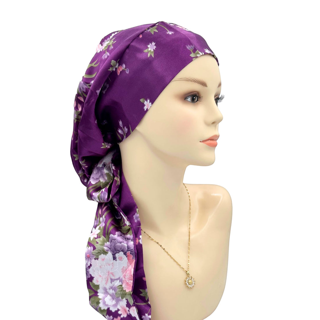 Floral Pre-Tied Silky Chemo Scarf-Pearlachemomerch-Cancer Head Covers ...