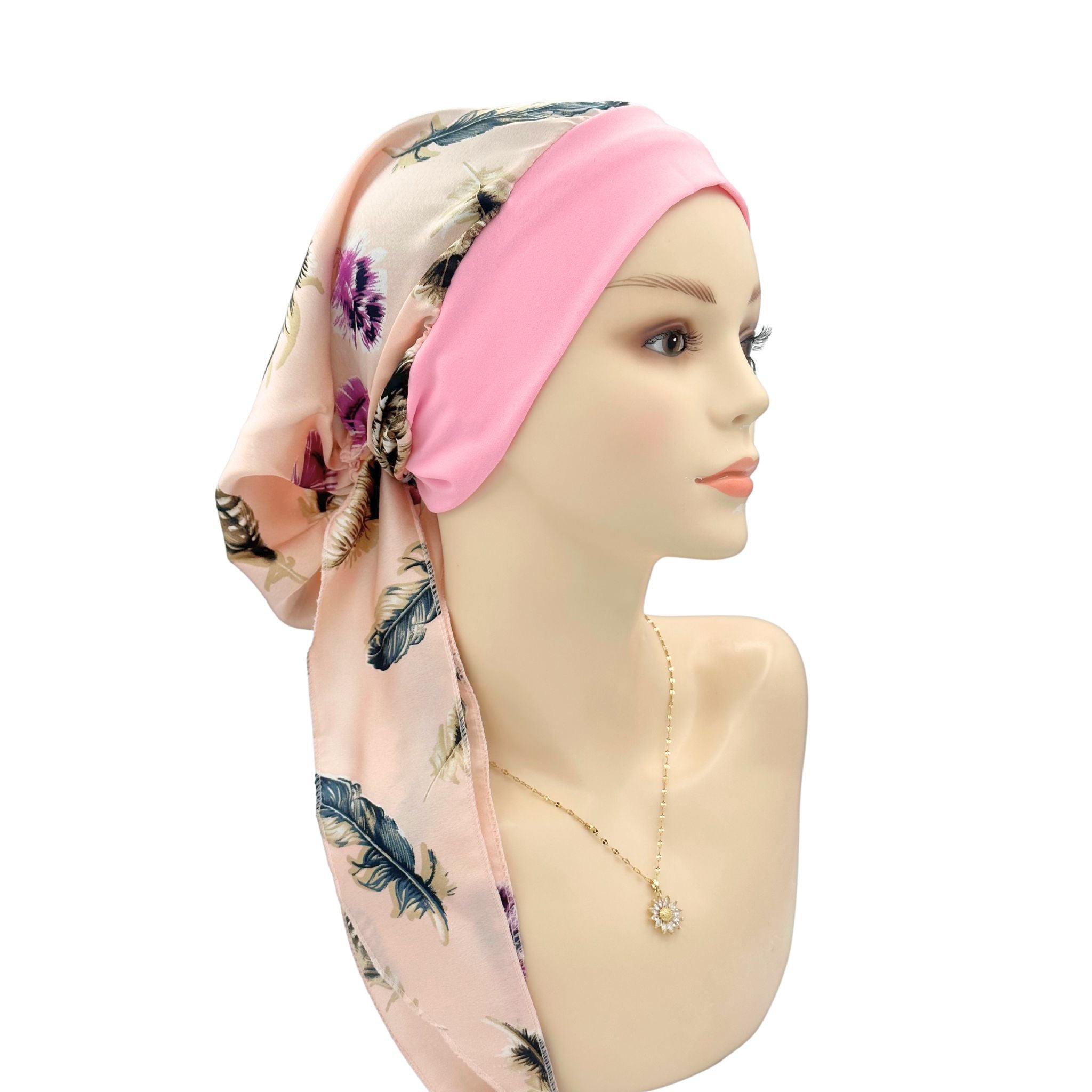 Floral Chemo Head Scarf With Band-PearlaChemoMerch-Chemo Head Scarf ...