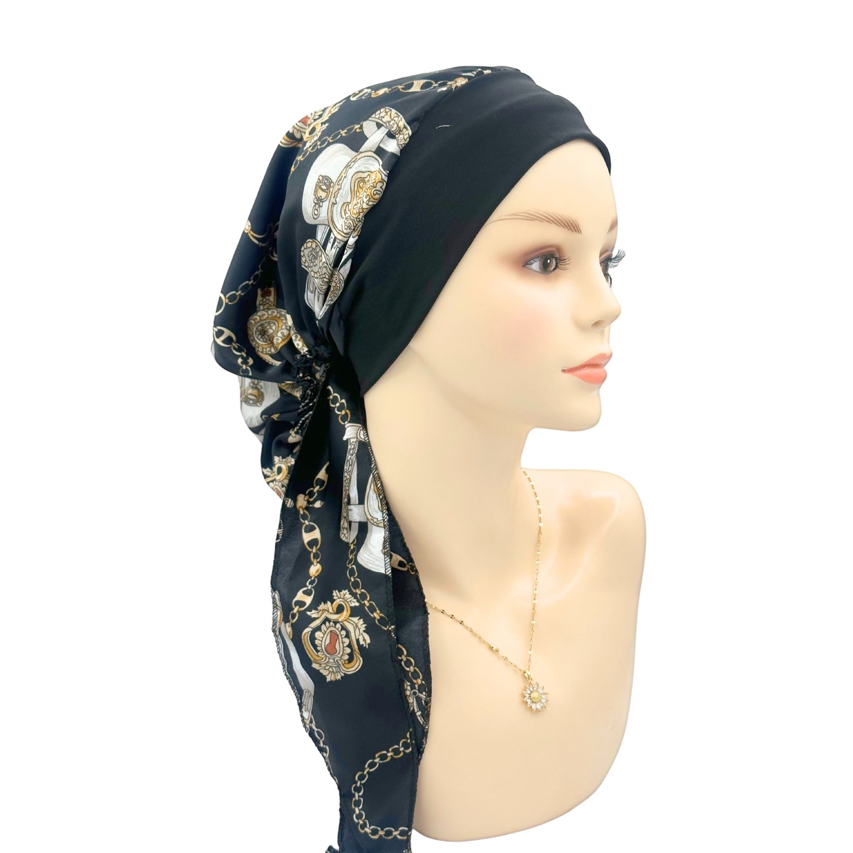 Floral Chemo Head Scarf With Band-PearlaChemoMerch-Chemo Head Scarf ...