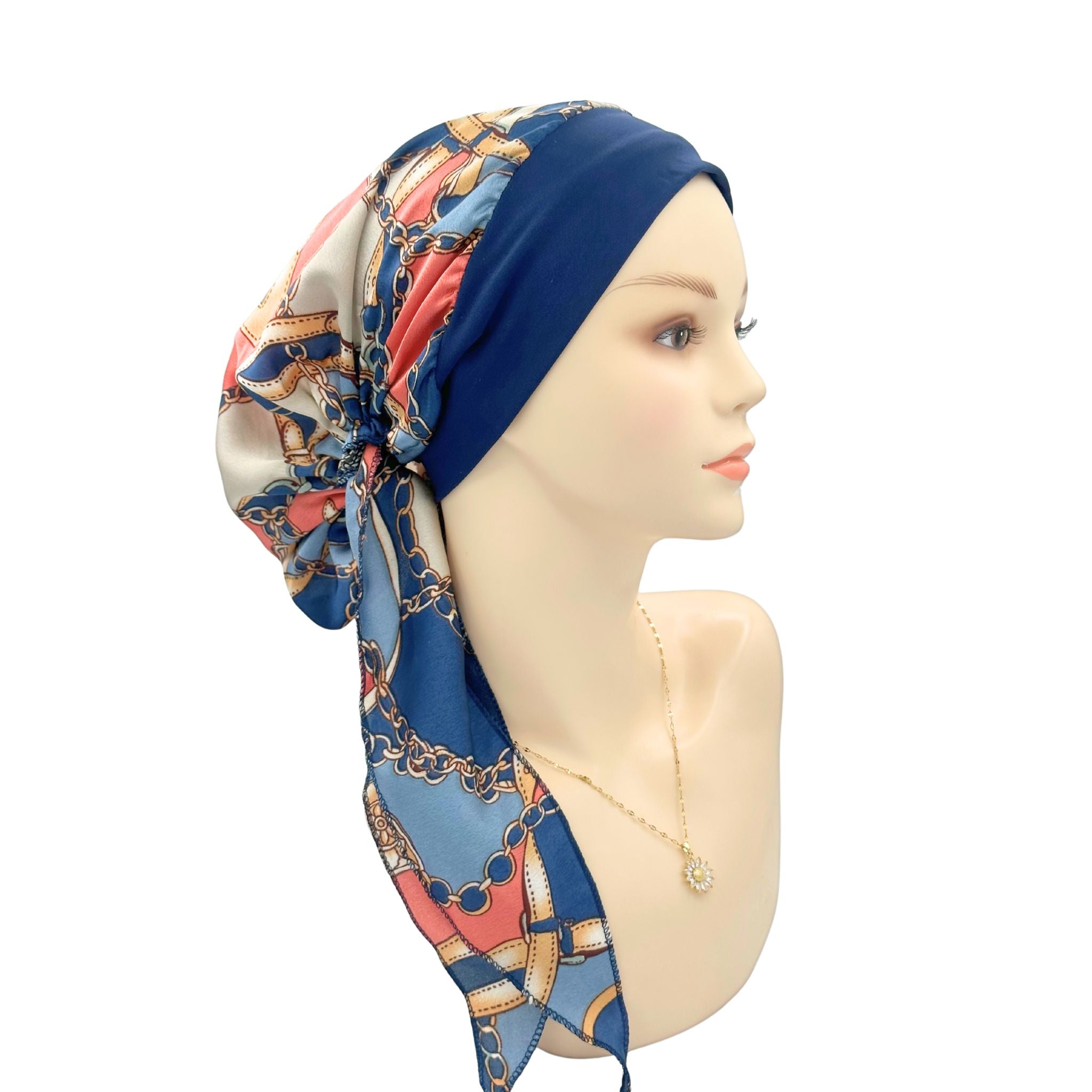 Floral Chemo Head Scarf With Band-PearlaChemoMerch-Chemo Head Scarf ...