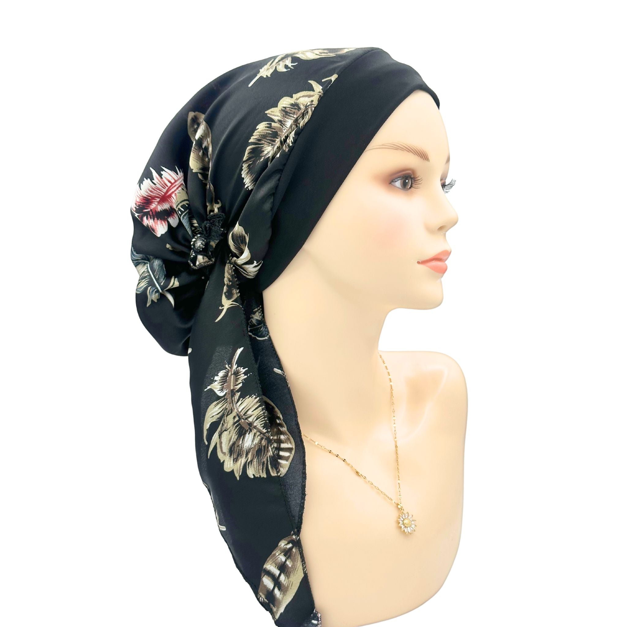 Floral Chemo Head Scarf With Band-PearlaChemoMerch-Chemo Head Scarf ...