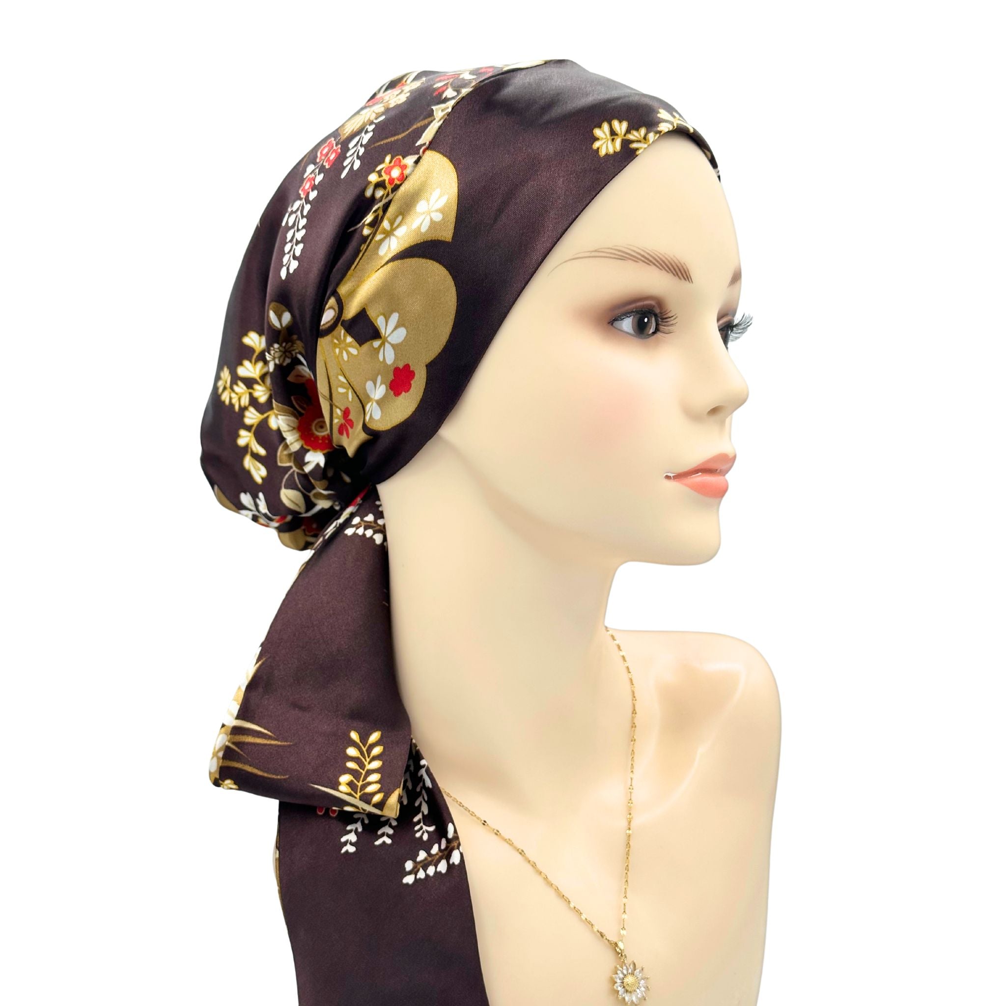 Floral Pre-Tied Silky Chemo Scarf-Pearlachemomerch-Cancer Head Covers ...
