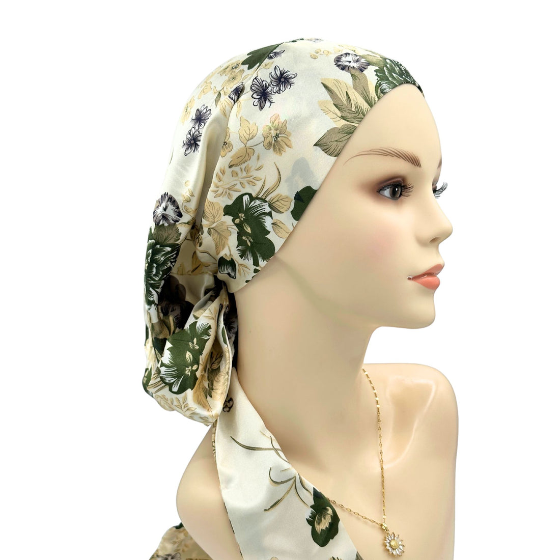 Floral Pre-Tied Silky Chemo Scarf-Pearlachemomerch-Cancer Head Covers ...