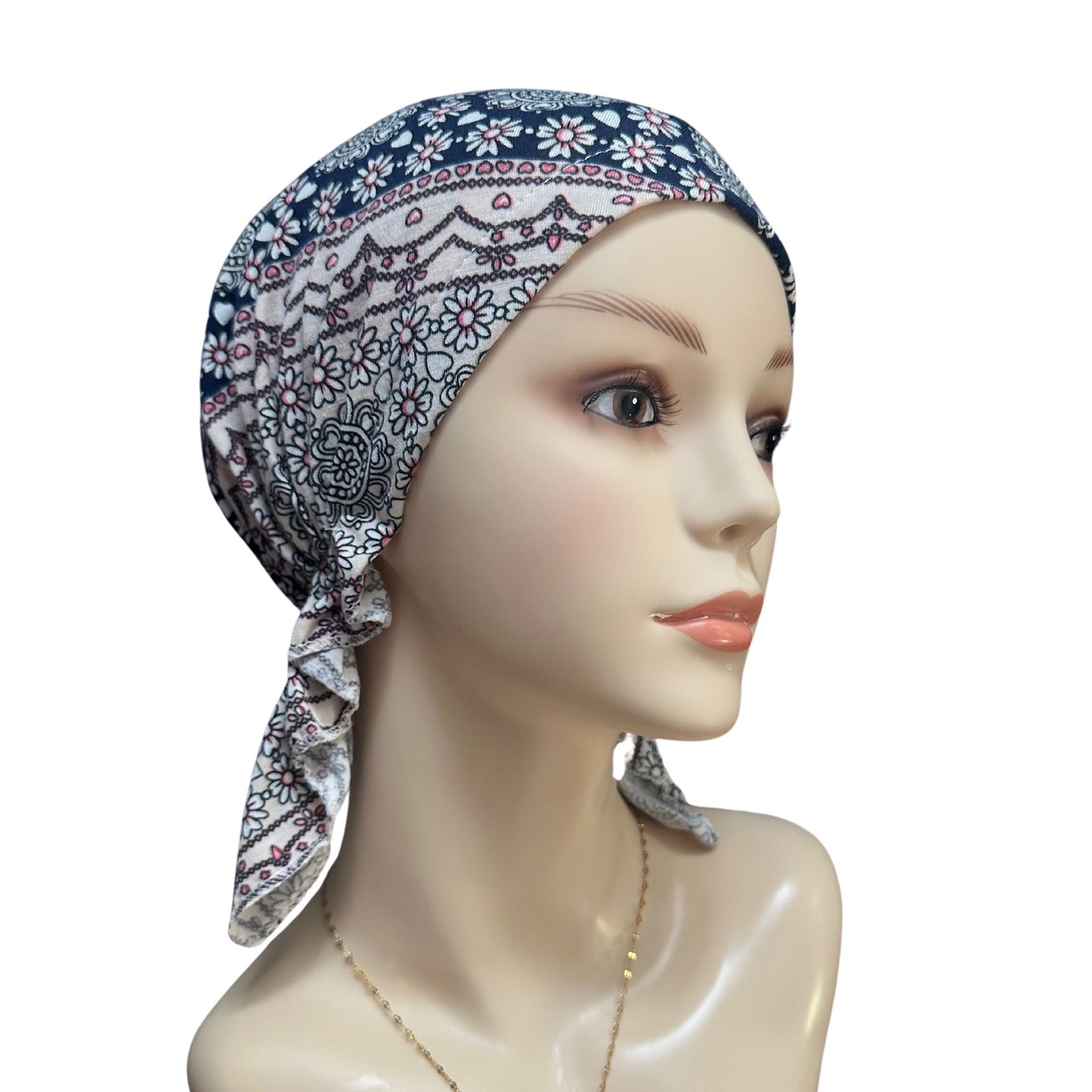 Cute Pre-tied Chemo Head Scarf-Pearla Chemo Merch-Chemo Alopecia Scarf