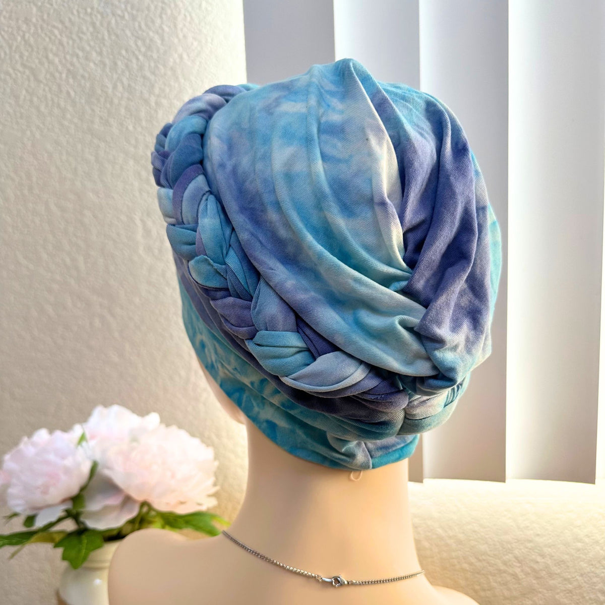 Tie-dye Style Braided Chemo Hat-pearlachemomerch-Pre-tied Cancer Cap ...